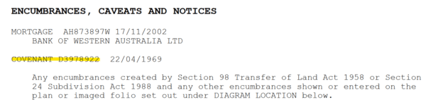 How To Check For A Covenant - Change of Plan