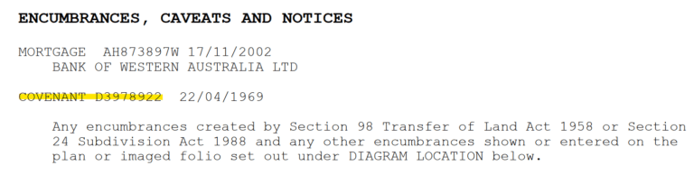 How To Check For A Covenant - Change of Plan